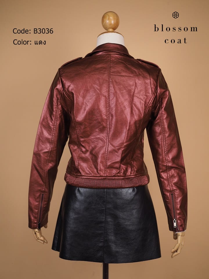 B3036 เสื้อแจ็คเก็ตเมทัลลิค สีแดง - Blossom Coat