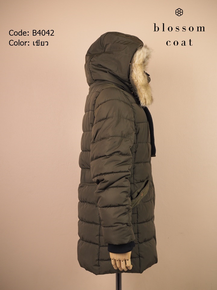 B4042 เสื้อขนเป็ด ZARA 2018 คอดเอว มี 2 สี - Blossom Coat